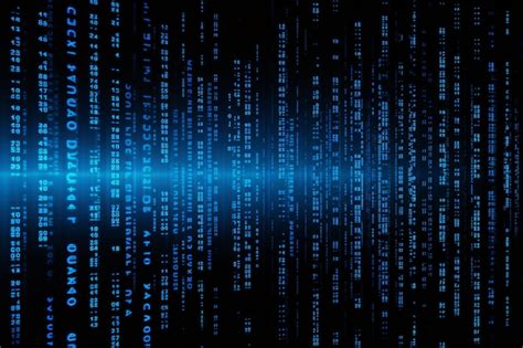 Blue Binary Code Cyber Future Technology Premium Ai Generated Image