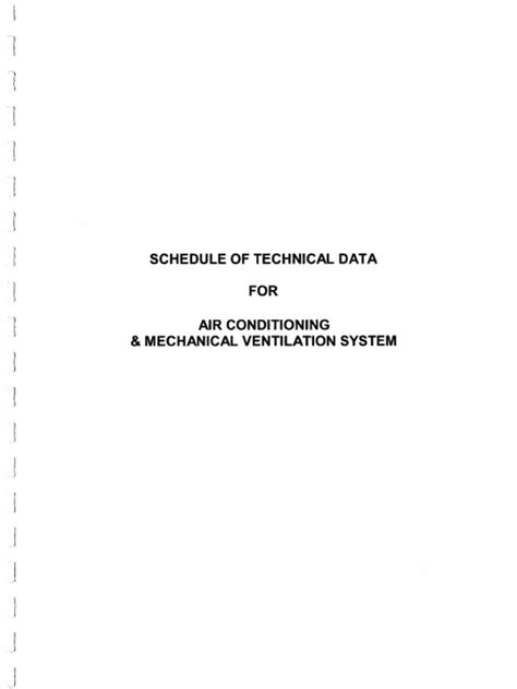 Schedule Of Technical Data Acmv System Pdf