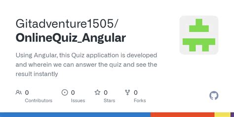 Github Gitadventure Onlinequiz Angular Using Angular This Quiz Application Is Developed