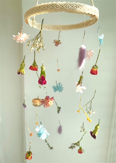 온실의 사계 프리저브드 드라이 플라워 모빌 위시버킷