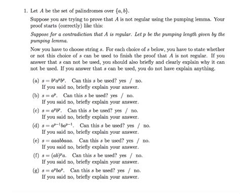 solved 1 let a be the set of palindromes over fa by