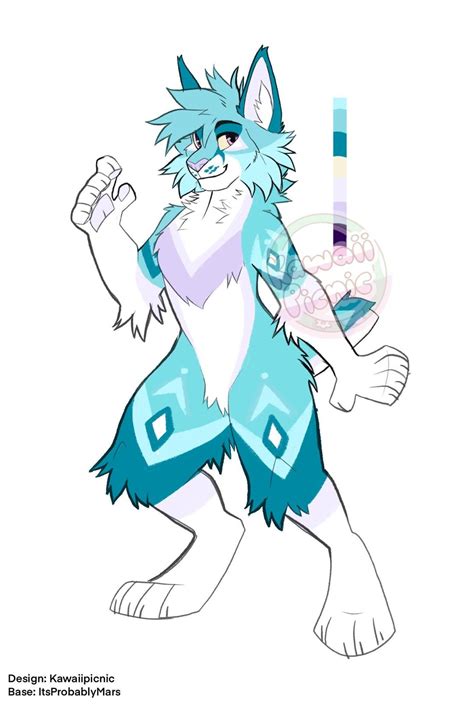 Teal Lynx Furry Fursona Design Etsy