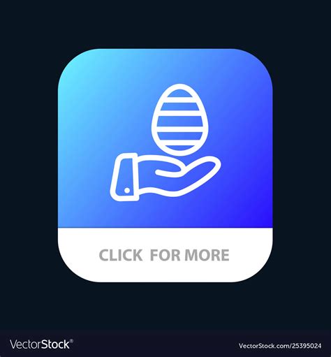 Hand Egg Easter Nature Mobile App Button Android Vector Image