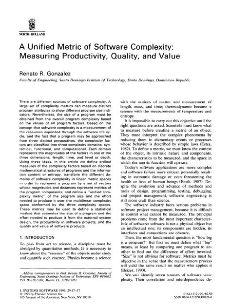 A Unified Metric Of Software Complexity Pdf Programming Computer Program