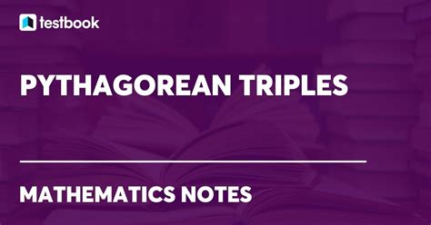 Pythagorean Triples Concept Types Solved Numerical Examples