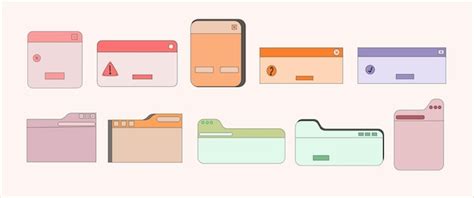 Premium Vector Set Of Ui Elements Browser Window Templates Notifications Widgets Old Dialog Window