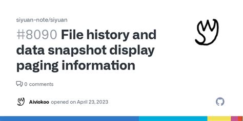 File History And Data Snapshot Display Paging Information Issue 8090