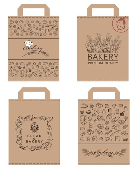 베이커리 패키지 세트 프리미엄 벡터