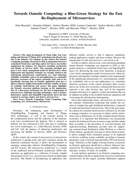 Pdf Towards Osmotic Computing A Blue Green Strategy For The Fast Re