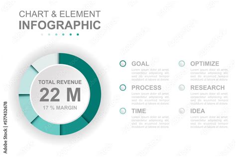 Infographic Business Template Modern Sales Graph Diagram With Revenue Pie Chart Concept
