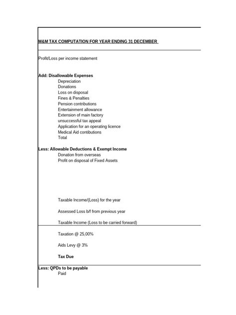 Income Tax Computations Assignment Pdf