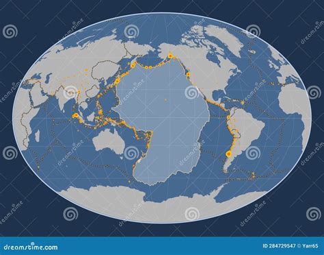 Pacific Tectonic Plate Contour Fahey Oblique Earthquakes And Stock Illustration