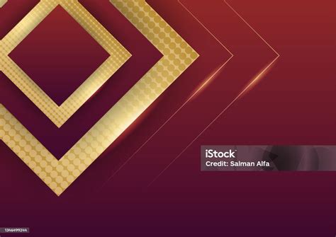 프리젠 테이션 디자인을위한 골드 빛나는 요소 장식어두운 빨간색 그라데이션 배경 배너 포스터 커버 템플릿 배경 등에 대한 벡터 일러스트레이션 3차원 형태에 대한 스톡 벡터