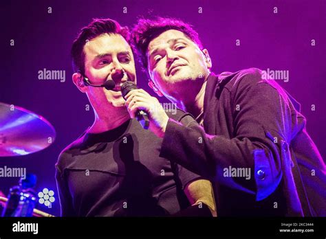 The Script Vocalist Danny Odonoghue And Drummer Glen Power Performing