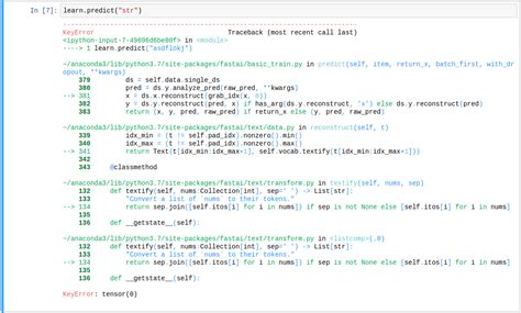 nlp prediction keyerror tensor 0 fastai fast ai course forums