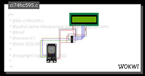 Hd44780with74hc595 Wokwi Esp32 Stm32 Arduino Simulator