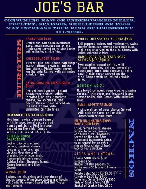 Joes Bar Menu In Llano Tx Order Delivery And Reviews