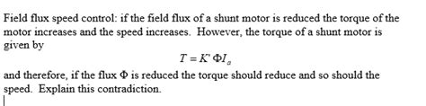 Solved Field Flux Speed Control If The Field Flux Of A Chegg Com