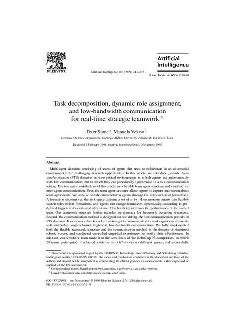 pdf task decomposition and dynamic role assignment for real time