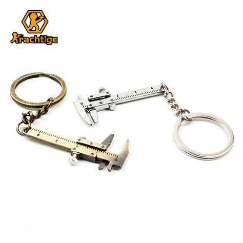 New Style Mini Metal Movable Vernier Caliper Ruler Model Keychain Gauge
