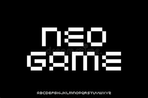 Simple Pixel Bit Style Display Font Vector Illustration Stock Vector Illustration Of Game