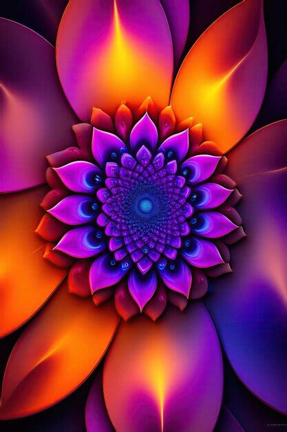 Premium Ai Image Abstract Colorful Purple Flower On Dark Background