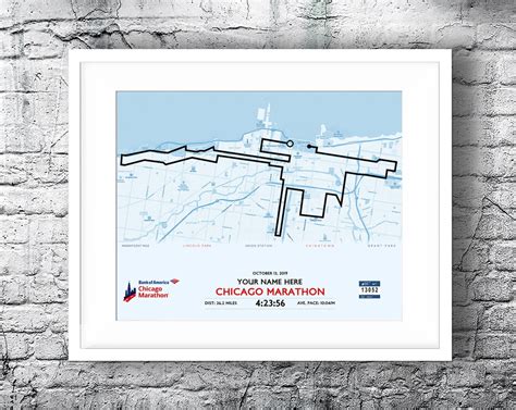 Customised Chicago Marathon Route Map High Resolution Image File Etsy