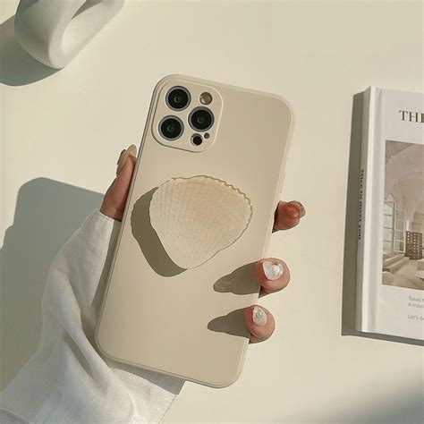 당일발송 베이지 핑크 무광 실리콘케이스 조개 플라워 아크릴 그립톡 풀커버 아이폰 7 8 Se X Xs Xr 11 12 13 14 미니 플러스 프로 프로맥스