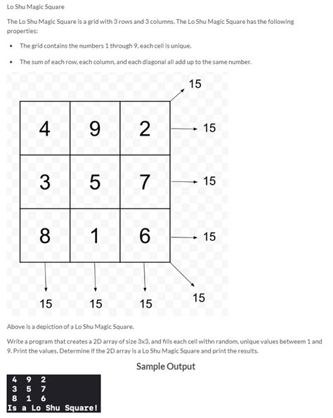 Solved Lo Shu Magic Square The Lo Shu Magic Square Is A Grid