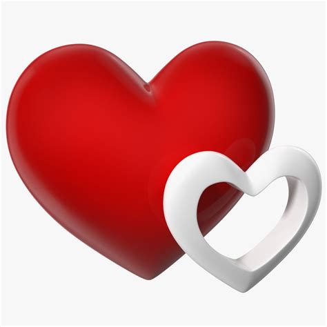 Red And White Hearts 3d Model 11 Obj Lxo Ma Max Fbx C4d Blend 3ds Free3d