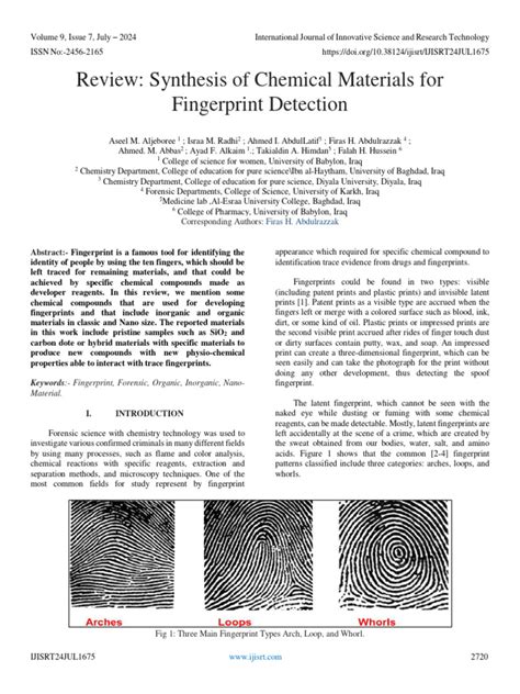 review synthesis of chemical materials for fingerprint detection pdf