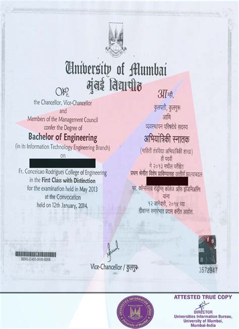 Mumbai University Degree Certificate Prntbl Concejomunicipaldechinu Gov Co