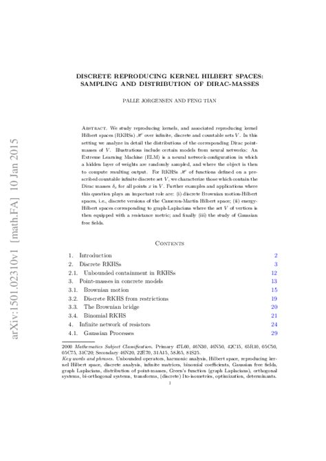 Pdf Discrete Reproducing Kernel Hilbert Spaces Sampling And