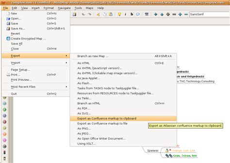 Freemind Confluence Plugin Screenshots