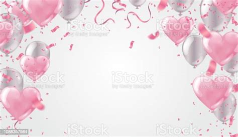 발렌타인의 날 배너 서식 파일입니다 하트 풍선 축 하 벡터 일러스트 레이 션 2월에 대한 스톡 벡터 아트 및 기타 이미지 2월 3차원 형태 공휴일 Istock