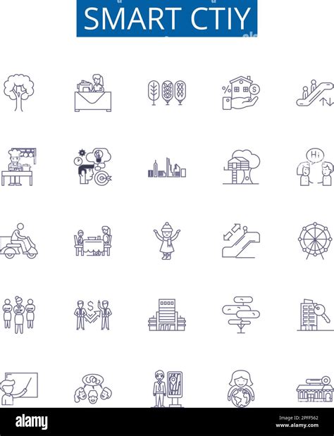 Smart Ctiy Line Icons Signs Set Design Collection Of Smart City Iot Automation Surveillance