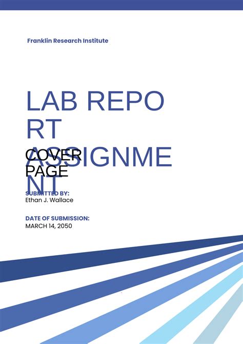 Free Lab Report Cover Page Templates Edit Online And Download