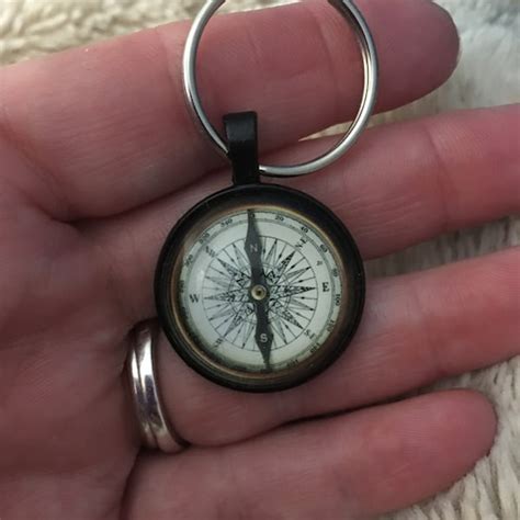 Personalized Key Ring Compass Custom Phrase Compass Keychain Custom Fob Compass Jewelry Engraved