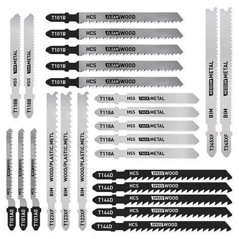 25 Pcs T 생크 지그 톱 블레이드 세트 나무 플라스틱 및 금속 절단 용 T Shank 블레이드톱 Aliexpress