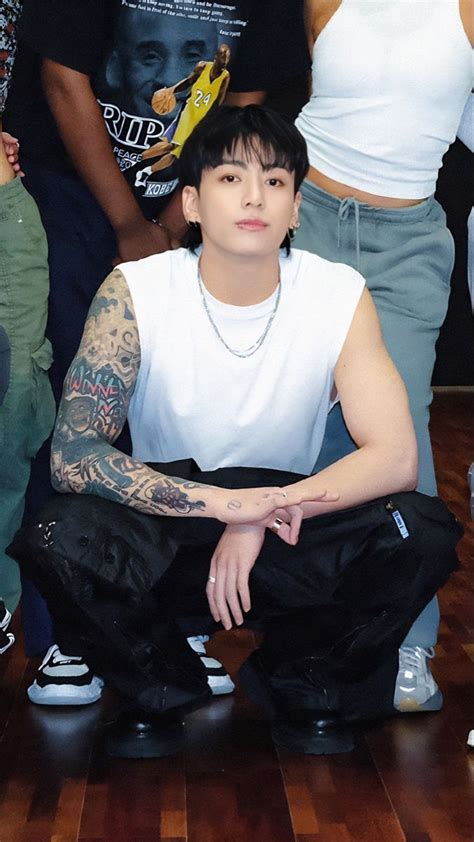 Handwritten Three Dimensional Dog Jungkook In Sleeveless Jungkook