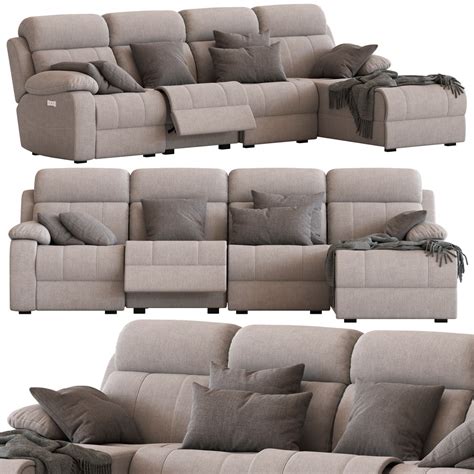 3d 4 Seater Modular Sofa With Chaise And Foot Lift Model Turbosquid 2166313