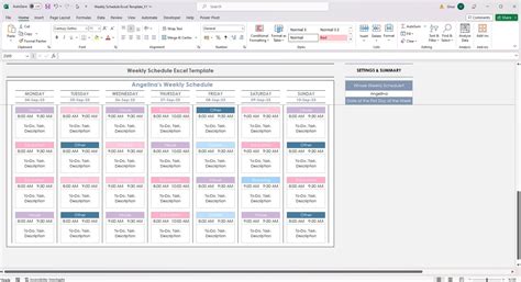 Weekly Schedule Excel Template Weekly Personel Planner Excel Template
