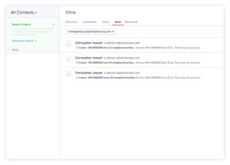 Zoho Books Zoho Mail Integration