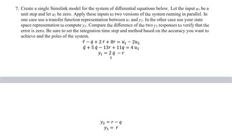Solved Create A Single Simulink Model For The System Of Chegg