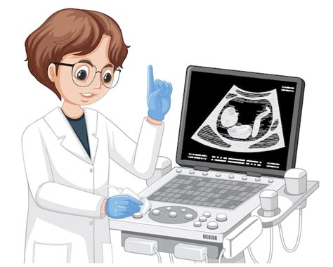 Free Vector Doctor Using Ultrasound Scanning Machine