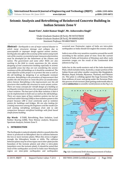 Pdf Seismic Analysis And Retrofitting Of Reinforced Concrete Building In Indian Seismic Zone V