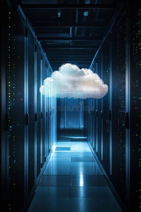 Cloud Computing Technology In Modern Data Center Infrastructure Stock Illustration