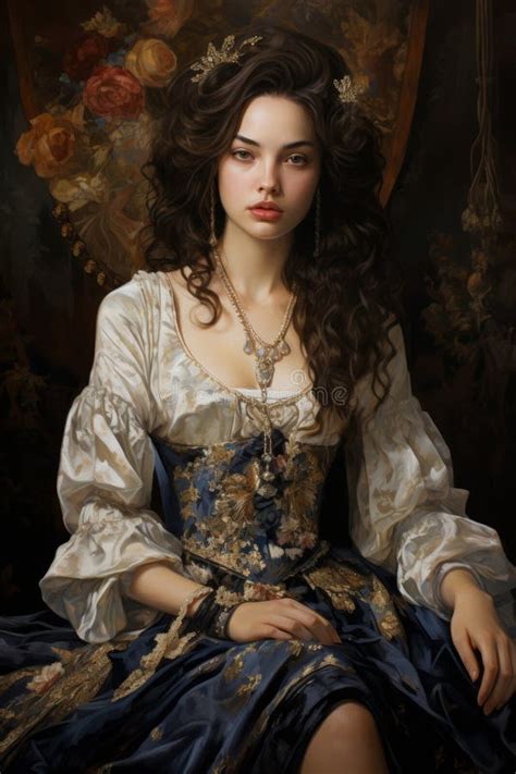 Baroque Majesty Portrait Of A Noble Princess Stock Illustration Illustration Of Opulent