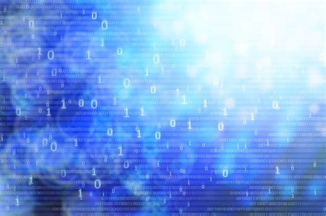 Data Cloud Computer Binary Data Matrix Vertical Digital Binary Code