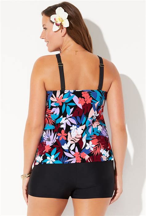 Plus Size Dockside High Neck Tankini With Skort